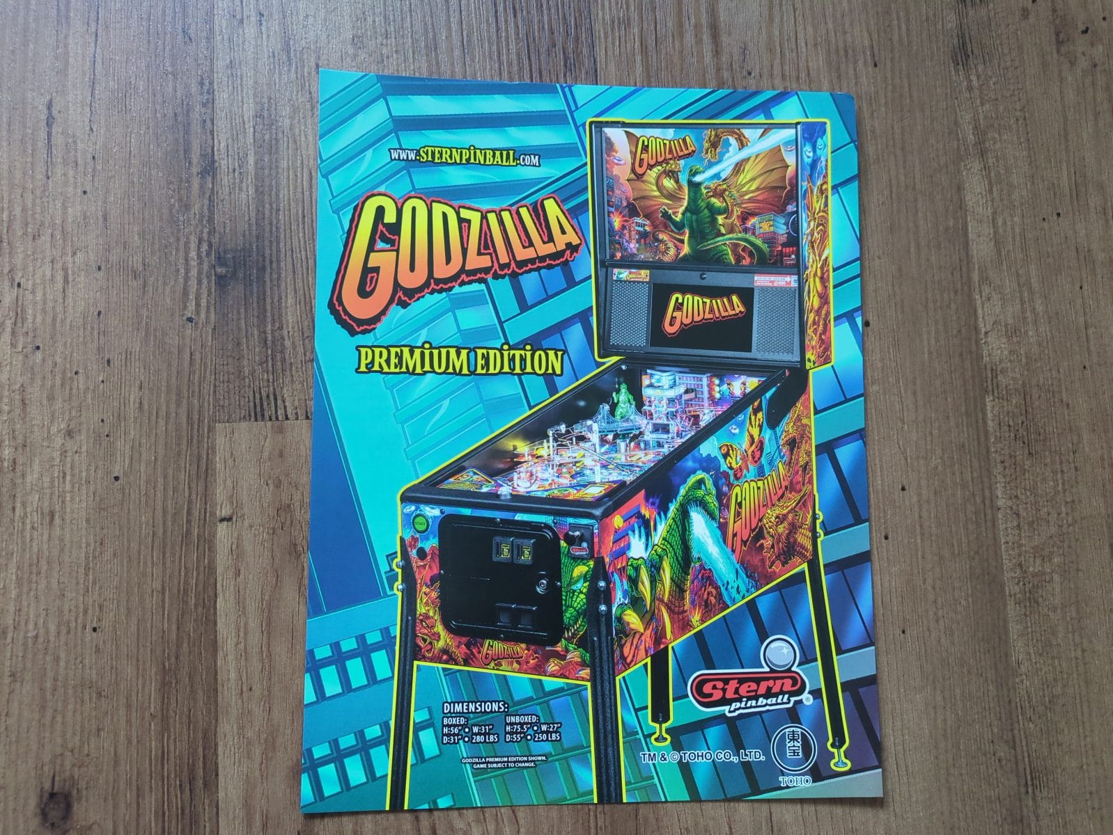 Godzilla Premium Edition Flyer - London Pinball